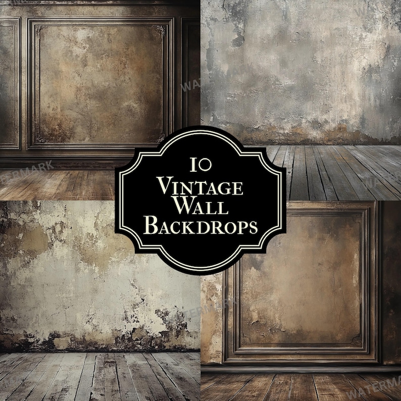 Vintage Wall Backdrop Collection - 10 Textured Surfaces for Photography ...