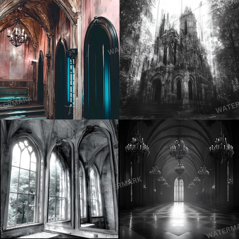 60 Gothic Digital Backdrops | Dark Photography Overlays (4096x4096px ...