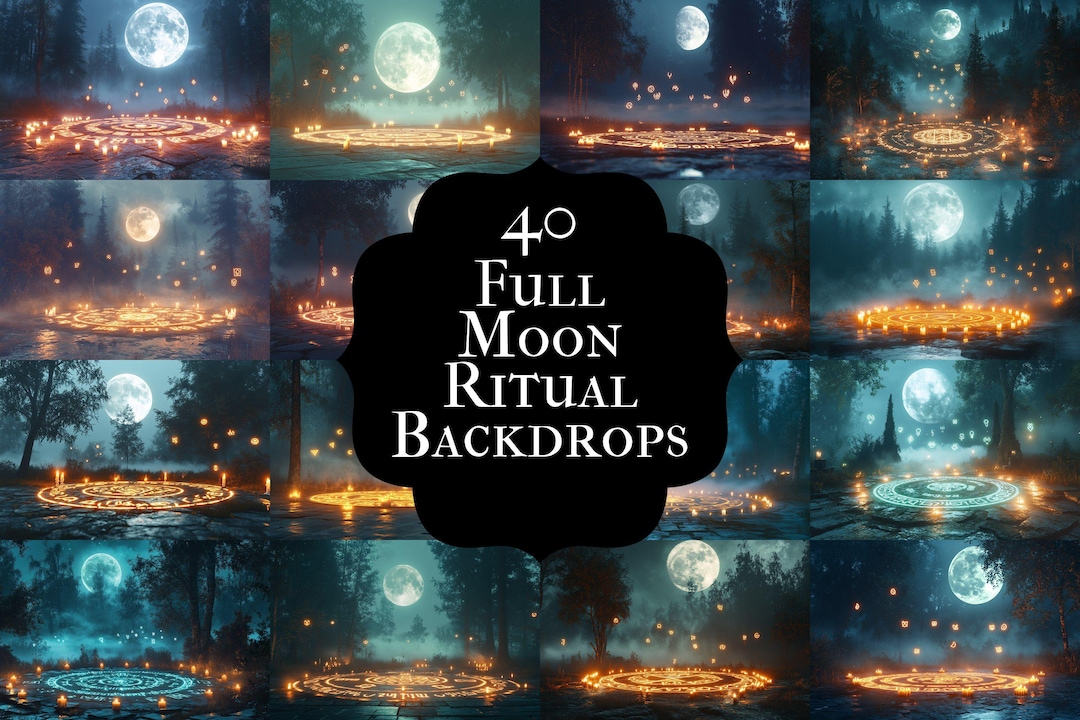 Full Moon Ritual Backdrops - Moonlight Photography Backgrounds ...