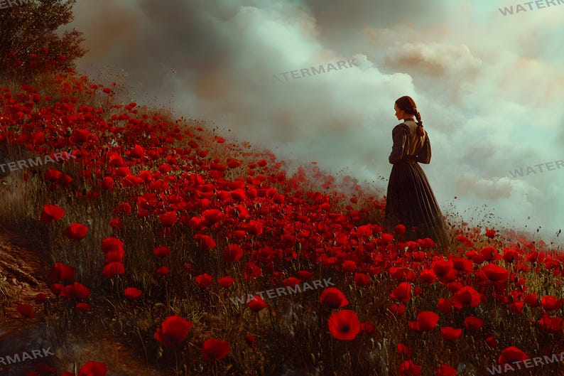 Enchanted Poppy Fields Digital Backdrop, Wizard of Oz Photography ...