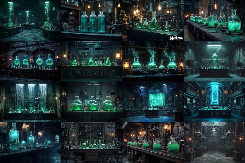 Mad Scientist Lab Backdrop, Dark Science Laboratory, Gothic Alchemy ...