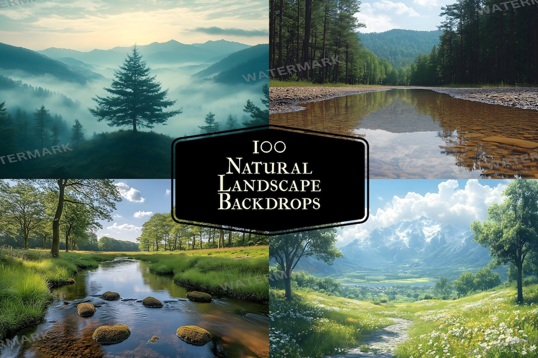 100 Natural Landscape Backdrops | Scenic Outdoor Digital Backgrounds ...