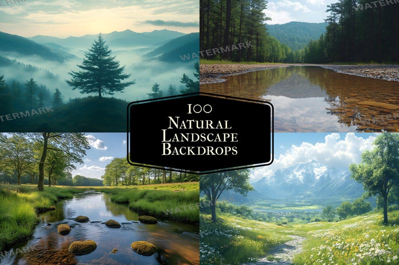 100 Natural Landscape Backdrops | Scenic Outdoor Digital Backgrounds ...