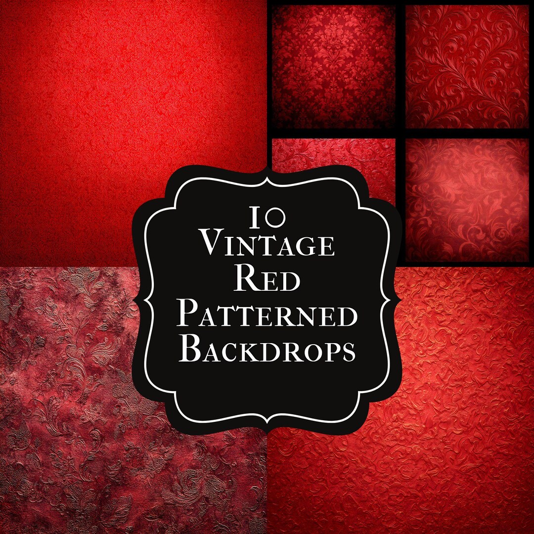 Vintage Red Patterned Photography Backdrop, Digital Background for ...