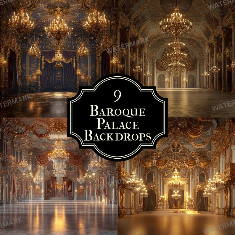 Baroque Palace Digital Backdrops - Set of 9 Fine Art Textures and ...