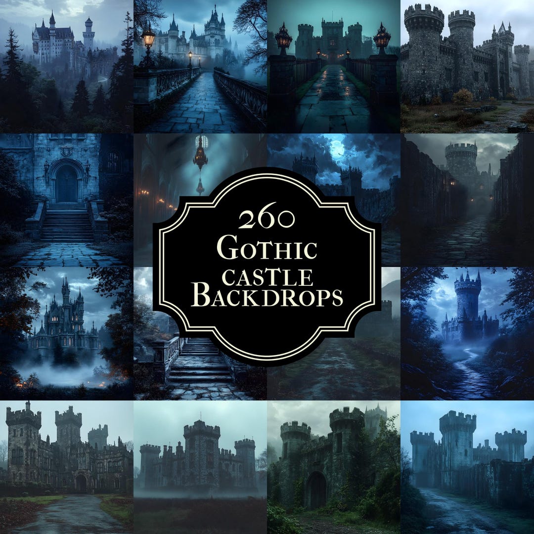260 Gothic Castle Digital Backdrops | Dark Fantasy Photoshop Overlays ...