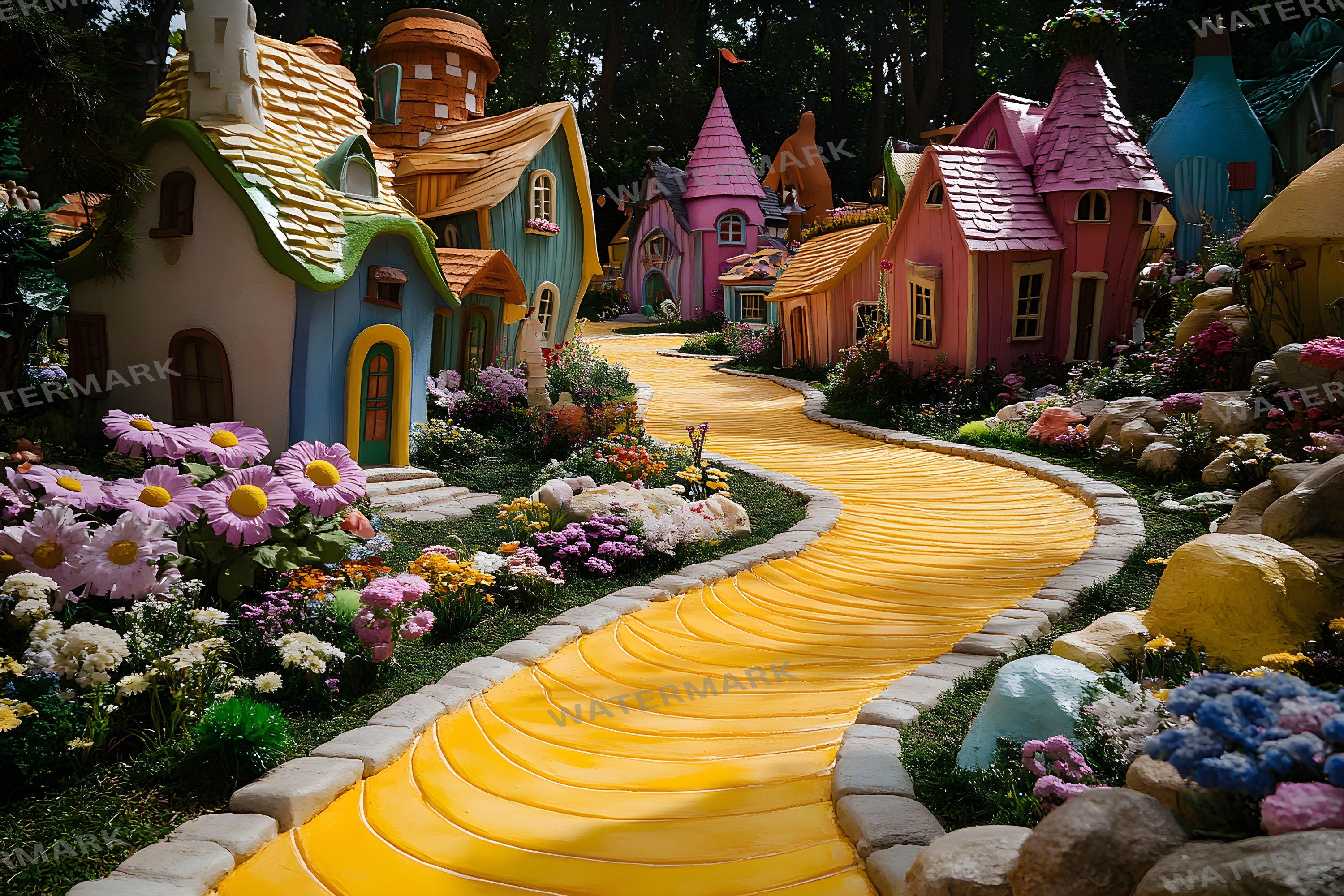 Munchkinland Photography Backdrops – Wizard of Oz Village Scenes ...