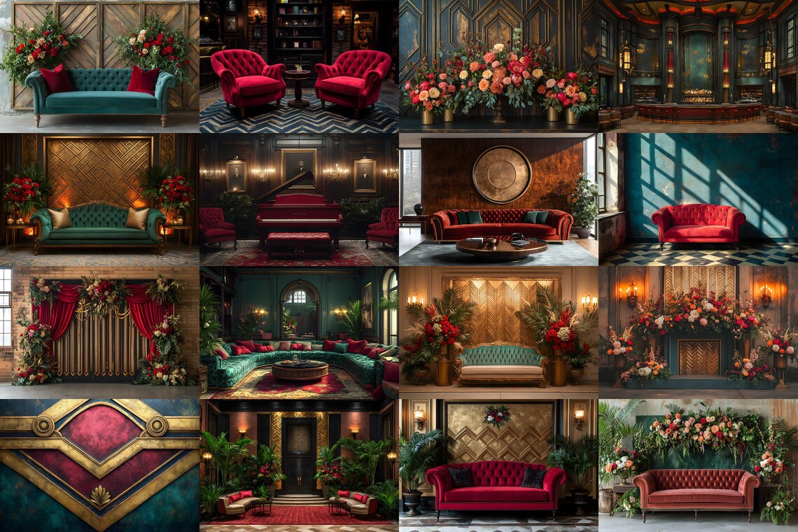40 Jazz Age Stage Backdrops - Vintage Art Deco Theater and Gatsby ...