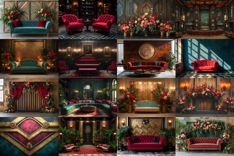 40 Jazz Age Stage Backdrops - Vintage Art Deco Theater and Gatsby ...