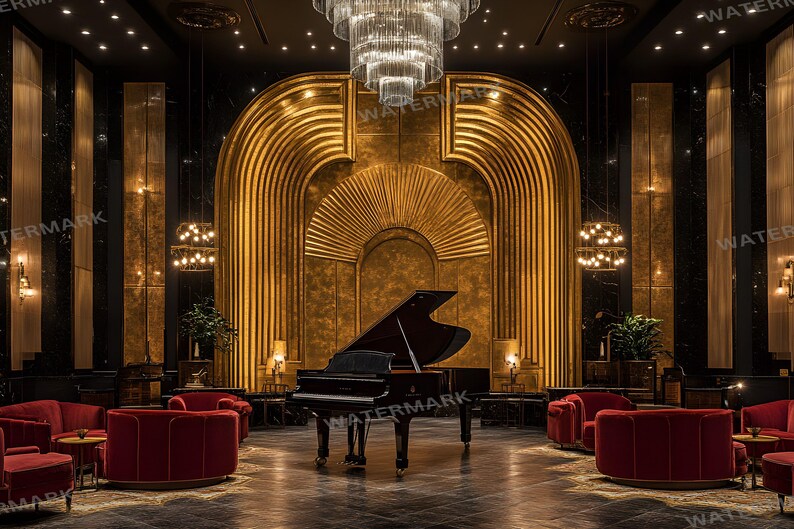 20 Jazz Lounge Luxe Backdrops | Art Deco Luxury Piano Backgrounds ...