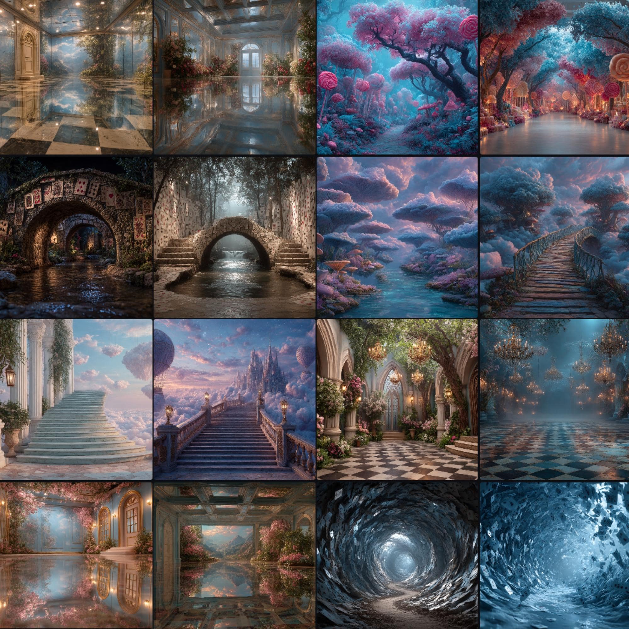 Alice in Wonderland Backdrops | 250 Alice Backgrounds | Digital Fantasy ...