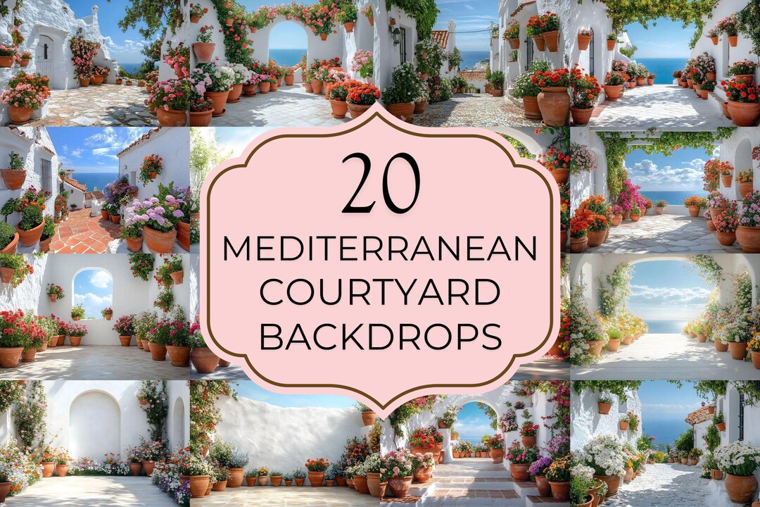 20 Mediterranean Courtyard Backdrops - Sunny Courtyard and Vibrant ...