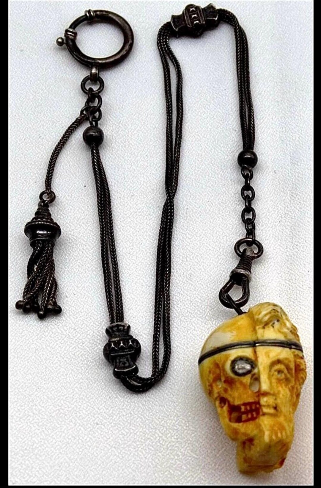 Georgian Memento Mori Half Human Half Skull Poison/pill Box Pocket ...