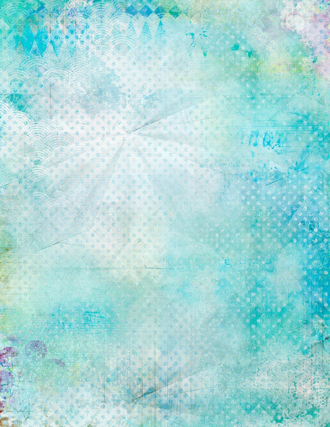 Sunburst Scrapbook Paper Single Instant Download Pretty Boho Collage ...