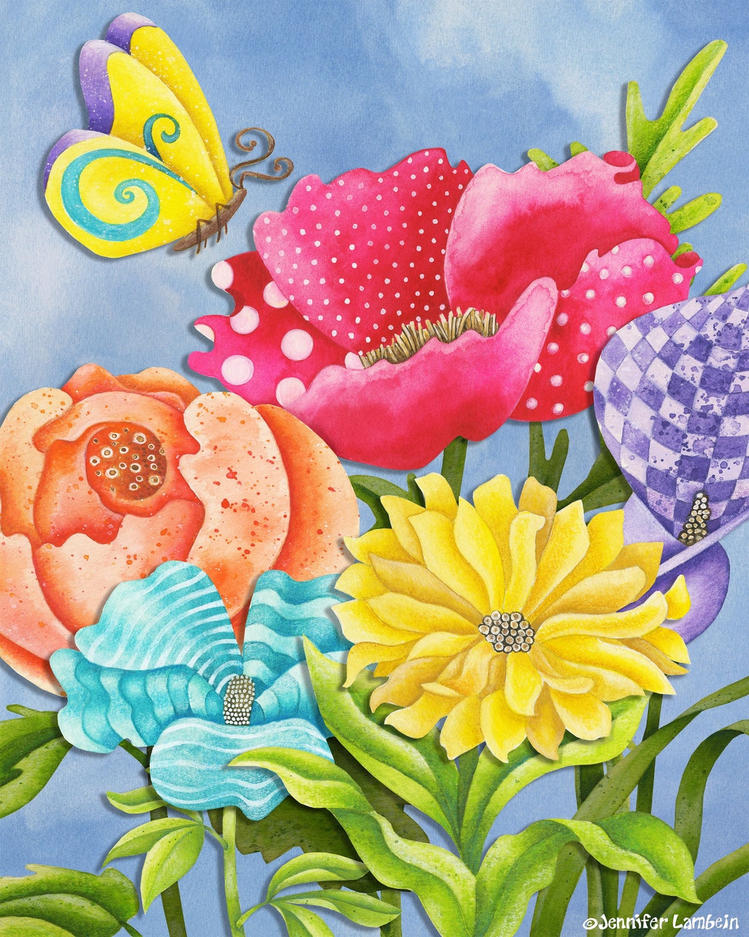 Floral Five Art Print - Etsy