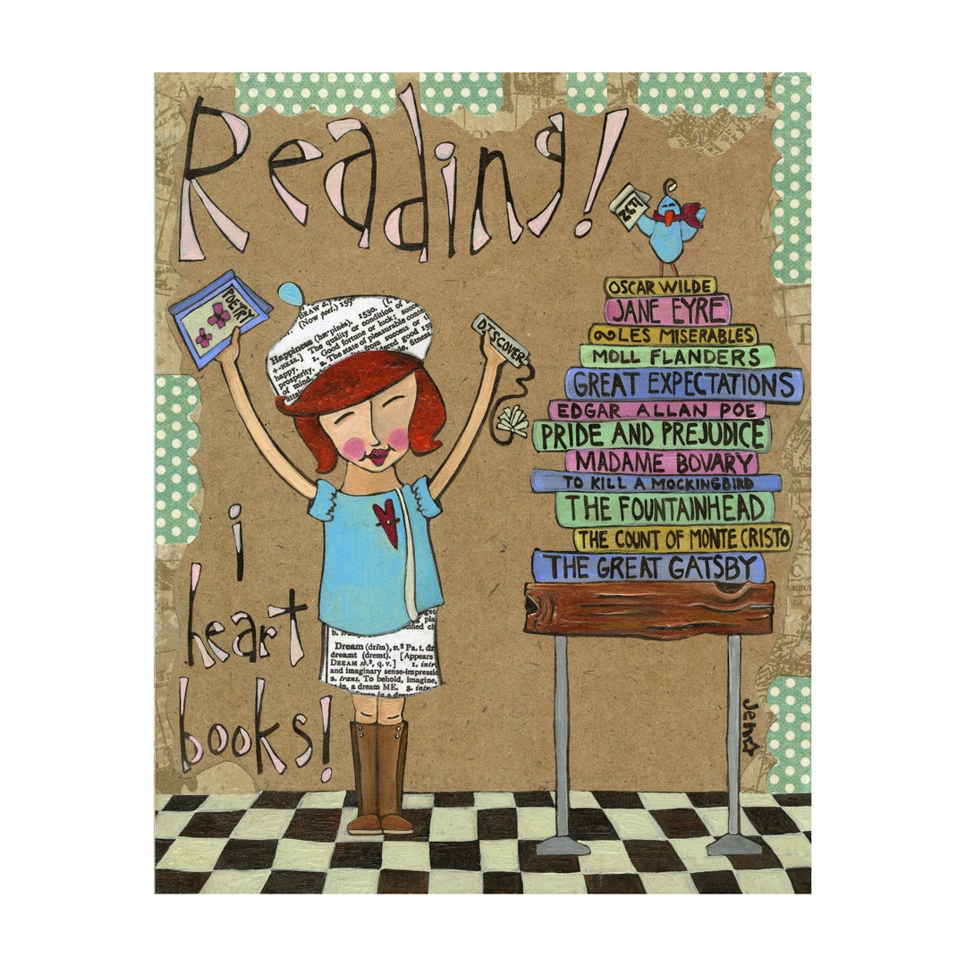 I Heart Books Digital Download Art Print Instant Download Printable ...