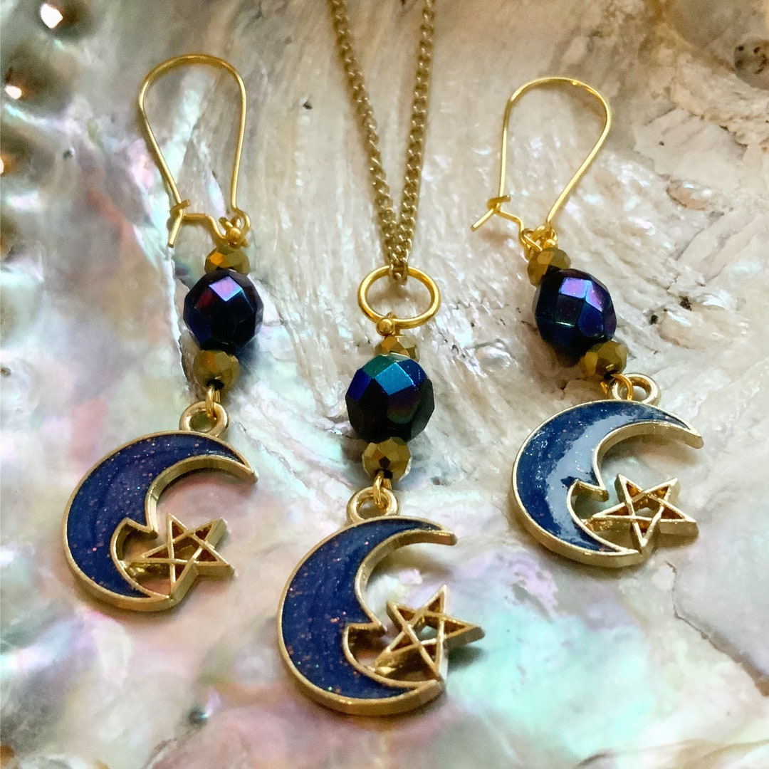 Collar de luna collar de luna de oro fases del collar de - Etsy España