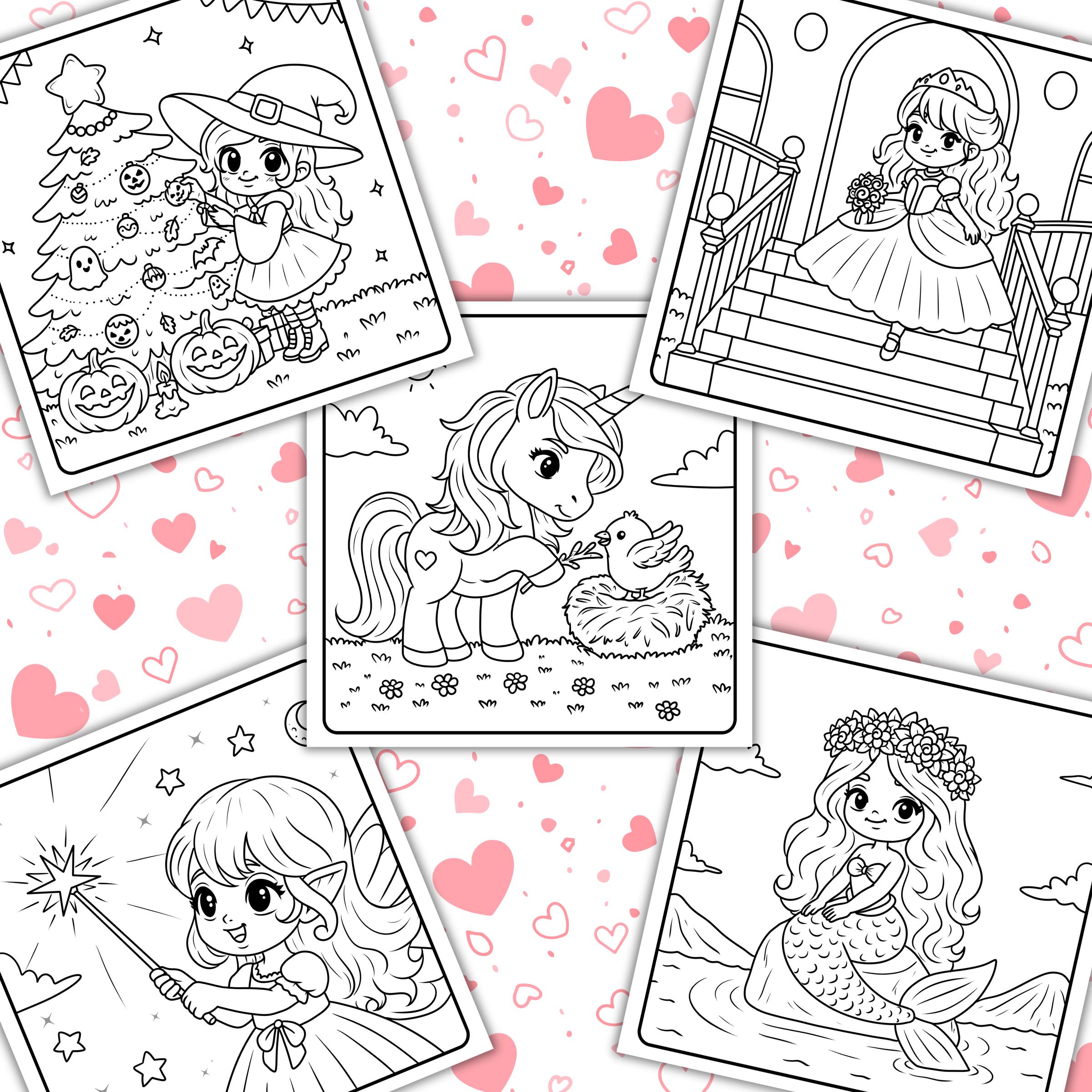 Totally Cute Coloring Pages for Girls: Adorable Princesses, Fairies ...