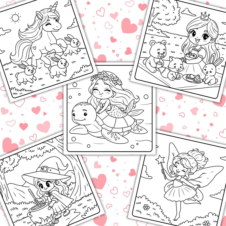 Totally Cute Coloring Pages for Girls: Adorable Princesses, Fairies ...