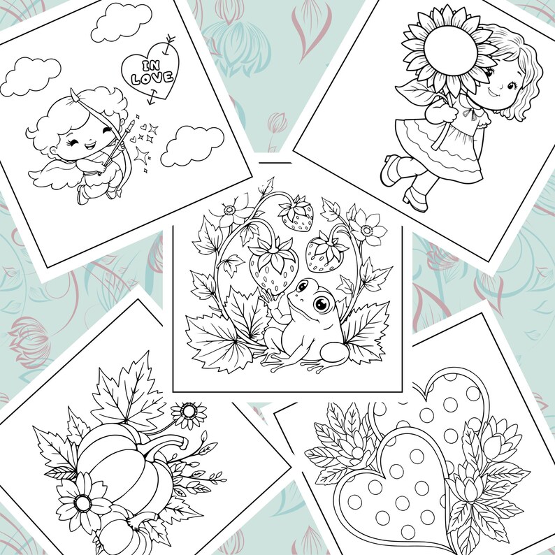 COZY GIRL Coloring Book, Cute and Sparky. Easy Instant Download Color ...
