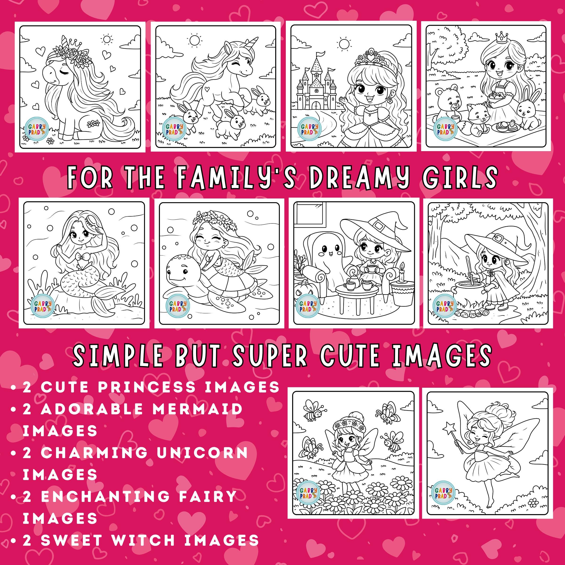 Totally Cute Coloring Pages for Girls: Adorable Princesses, Fairies ...