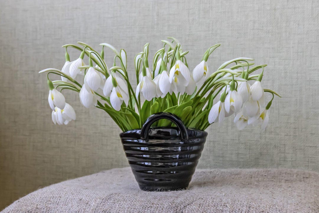 Handmade Realistic Snowdrop • Polymer Clay Flower Art • Romantic Gift ...