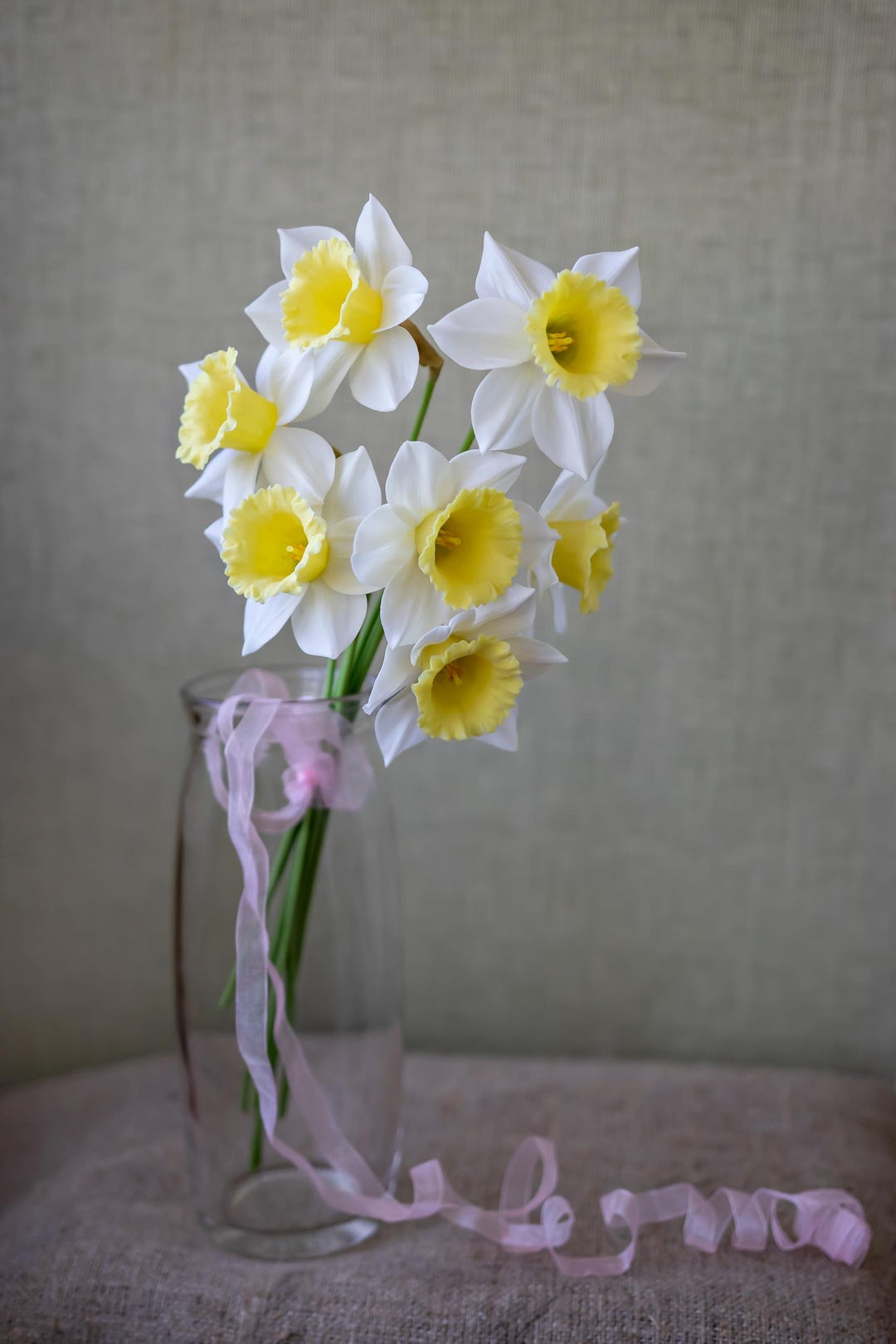 Handmade Daffodil, Cold Porcelain, Realistic Flower Arrangements ...