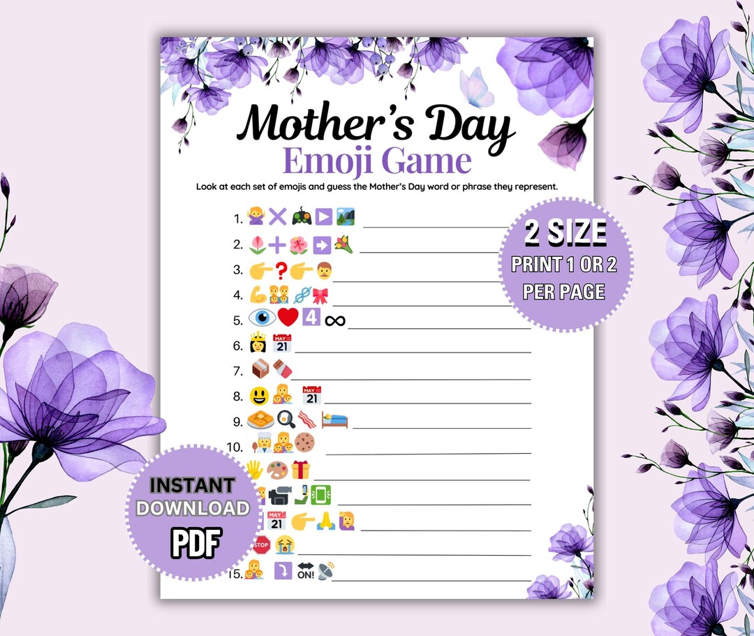 Mother's Day Emoji, Mother's Day Brunch Party Games, Mother's Day ...