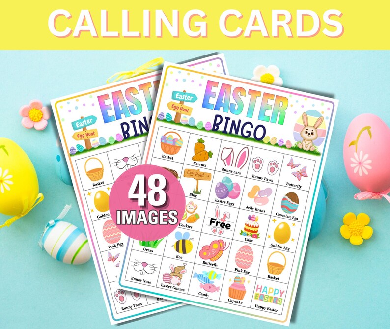 Easter Game, Easter Bingo, Easter Activity for Kids, Easter Party Game ...