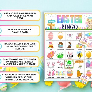 Easter Game, Easter Bingo, Easter Activity for Kids, Easter Party Game ...