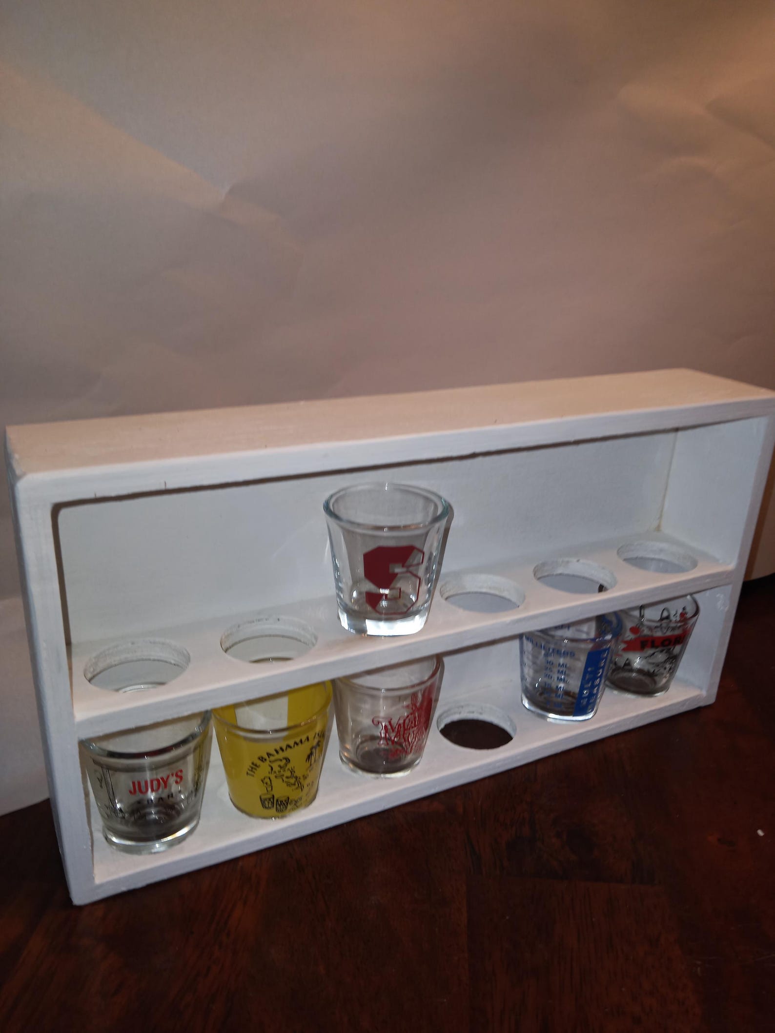 Shot Glass Wall Display Shelf Holds 12 Shot Glasses - Etsy