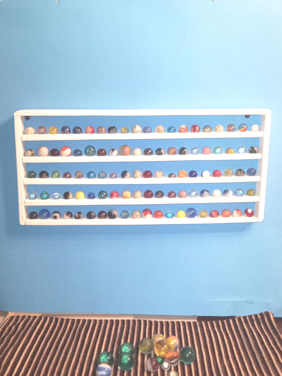 Handcrafted Marble Wall Display Shelf Holds 100 Marbles - Etsy