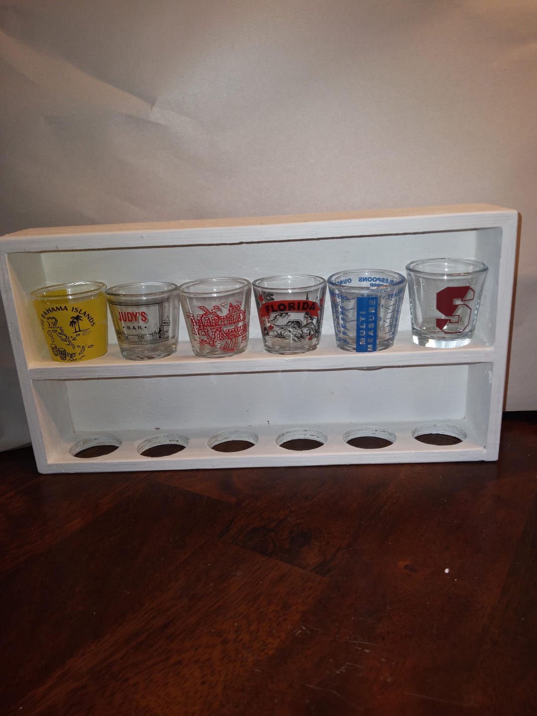 Shot Glass Wall Display Shelf Holds 12 Shot Glasses - Etsy