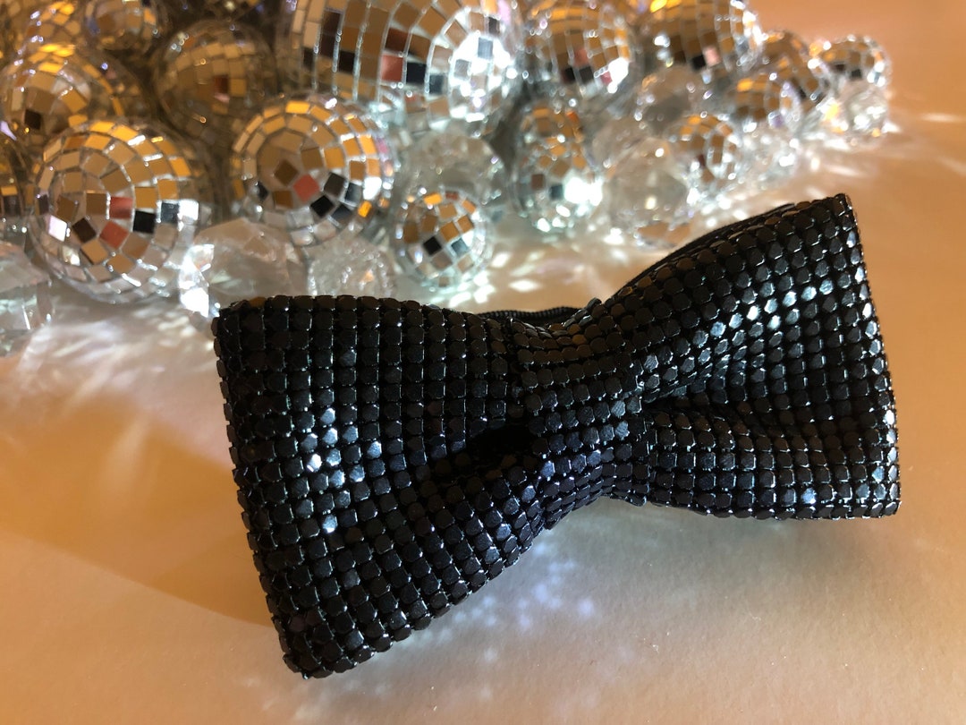 Black Chainmail Bow Tie With Adjustable Strap - Etsy