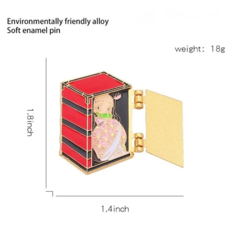 Demon Slayer Nezuko Box Gift Enamel Pin - Etsy