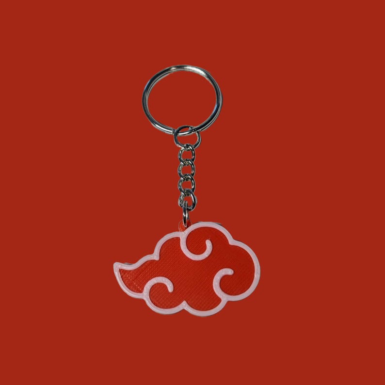 3D Printed Akatsuki Keychain - Etsy