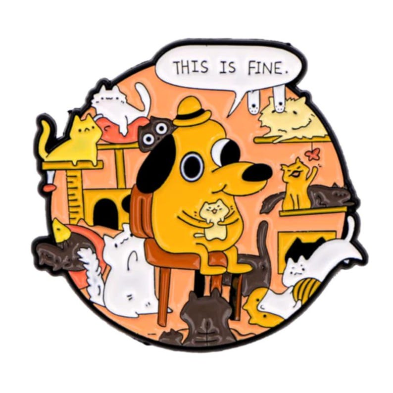 This is Fine Cats Meme Enamel Pin Gift - Etsy