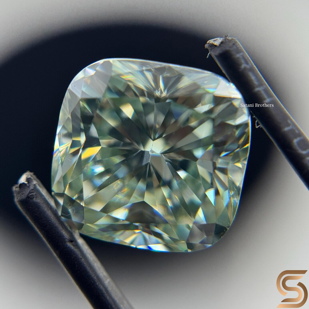 Hand Cut Square Cushion Moissanite Diamond 14x14mm | 12.50 CT ...
