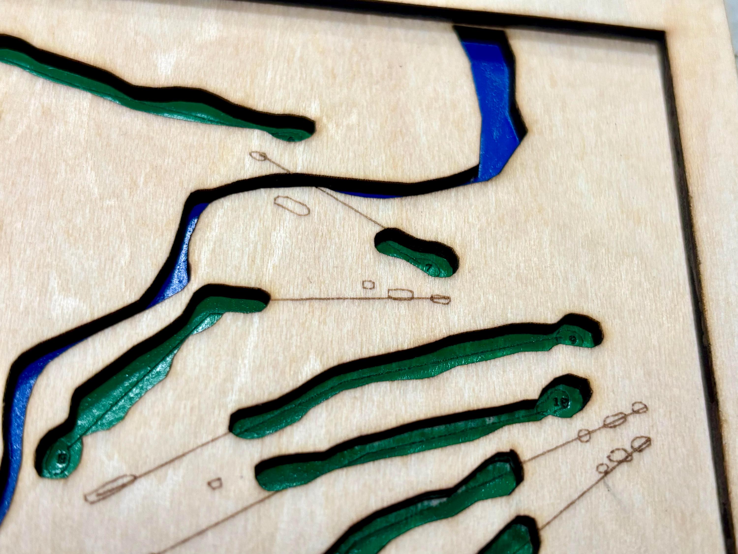 Custom Laser Engraved Golf Course Map (coaster or Wall Art) - Etsy