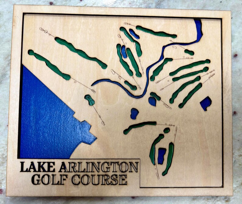 Custom Laser Engraved Golf Course Map (coaster or Wall Art) - Etsy