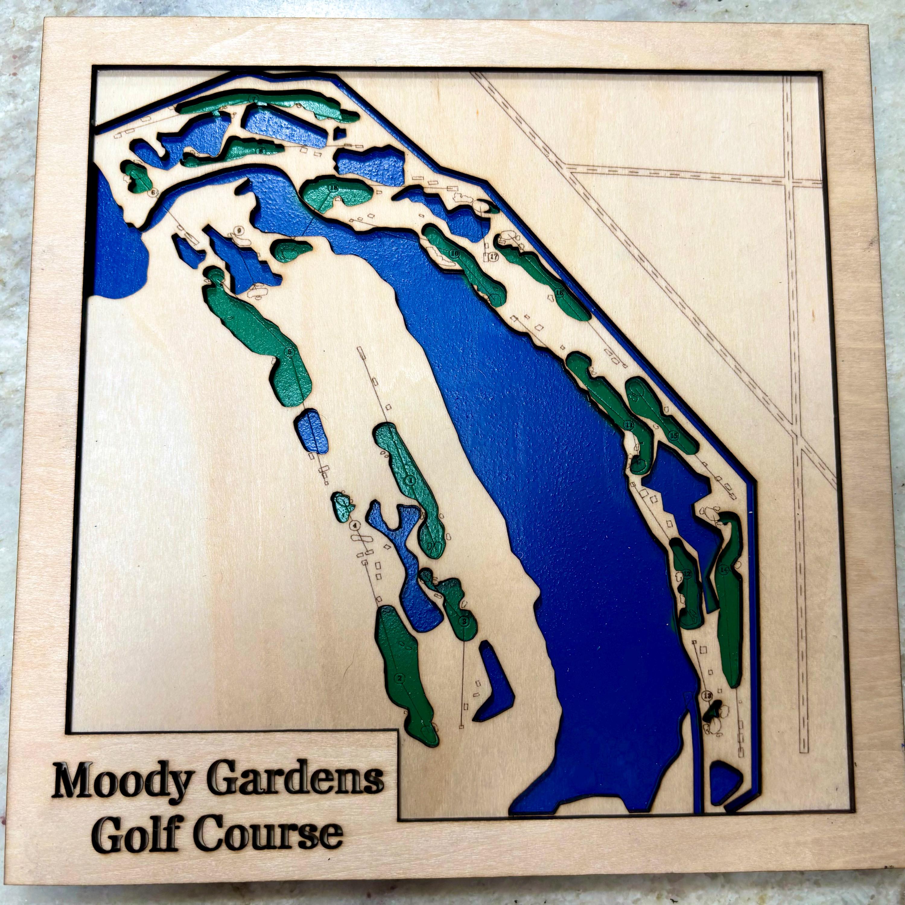 Custom Laser Engraved Golf Course Map (coaster or Wall Art) - Etsy