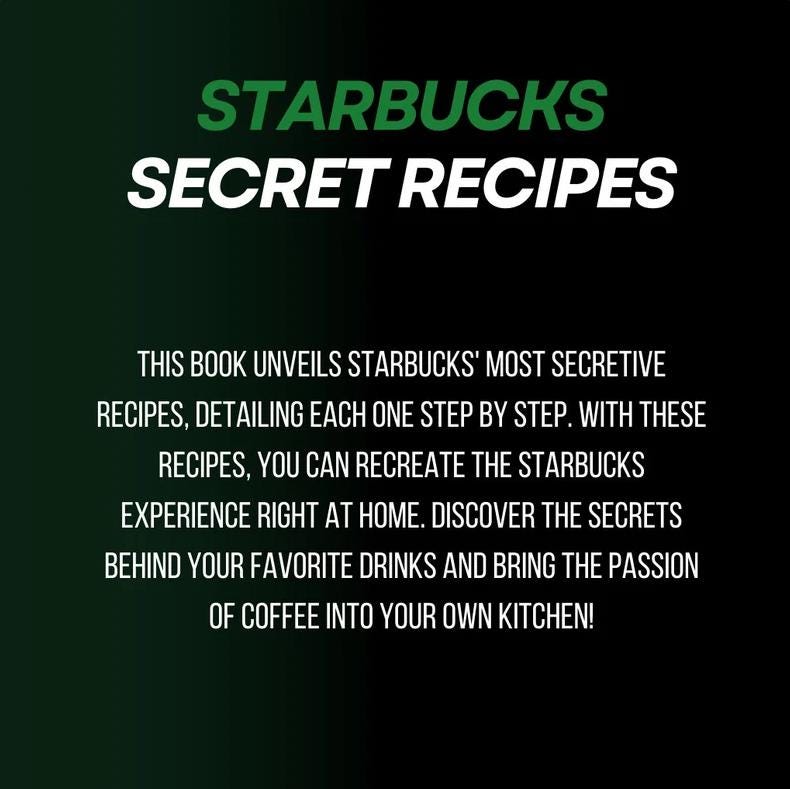 Starbucks Secret Menu Recipes, Starbucks Barista Recipe Collection, DIY ...
