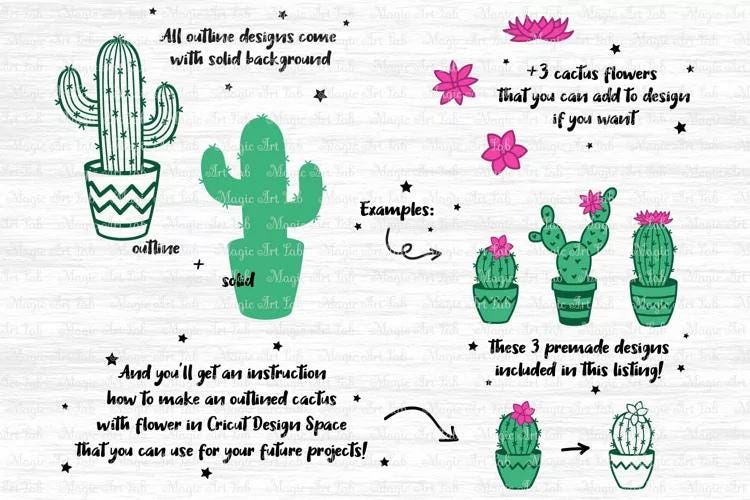 Cactus Svg, Succulent Svg, Cactus Cut File, Cacti Silhouette - Etsy