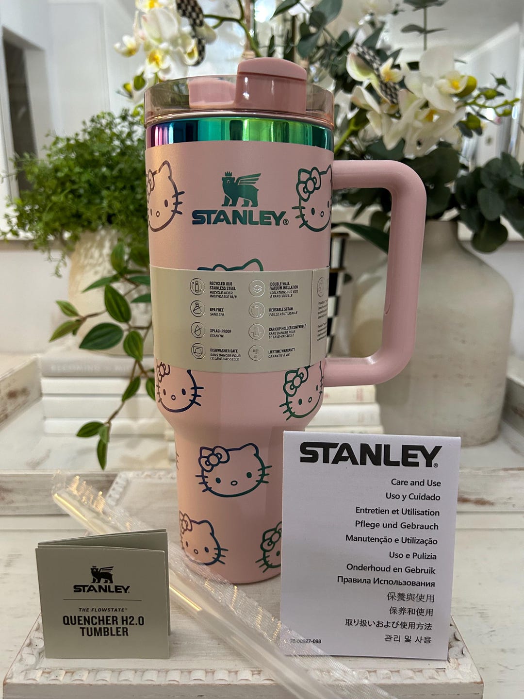 Stanley X Hello Kitty PINK 40 Oz. Quencher H2.0 Flowstate Tumbler ...