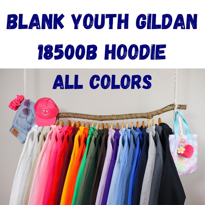 Gildan Youth Hoodie, 50/50 Cotton-poly Blend, Blank 18500B - Etsy