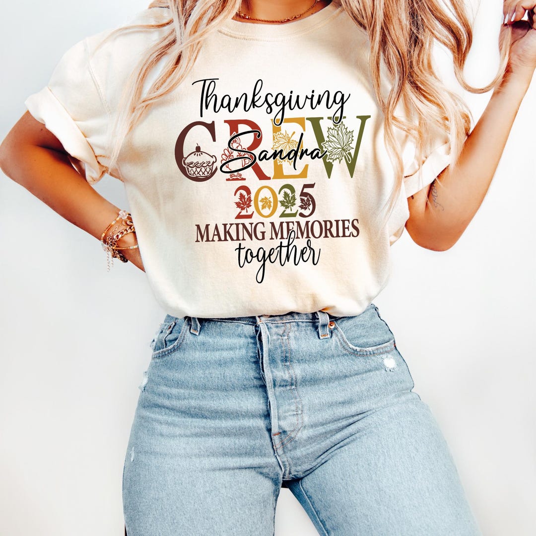 Custom Thanksgiving Family Crew T-shirt: Personalized Fall Season Tee ...