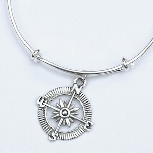 COMPASS ROSE Charms for Pendants, Bangles - QTY 10+. Antiqued Silver ...