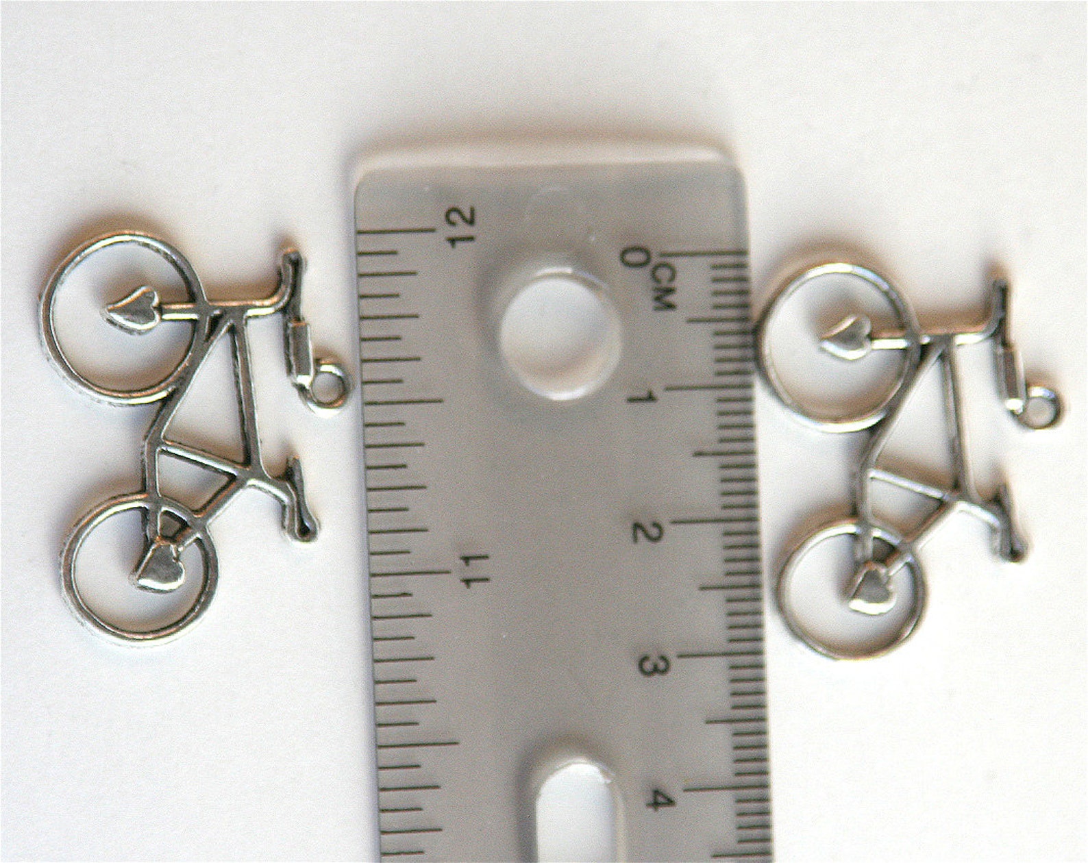 2 BICYCLE Charms With Hearts Bike Charms QTY 2. Antiqued - Etsy