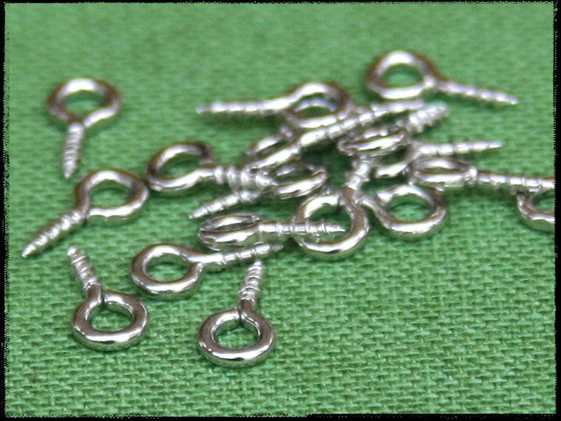 Screw-eyes. 100 Silvertone Screw-eye Bails for Scrabble Tiles, Polymer ...