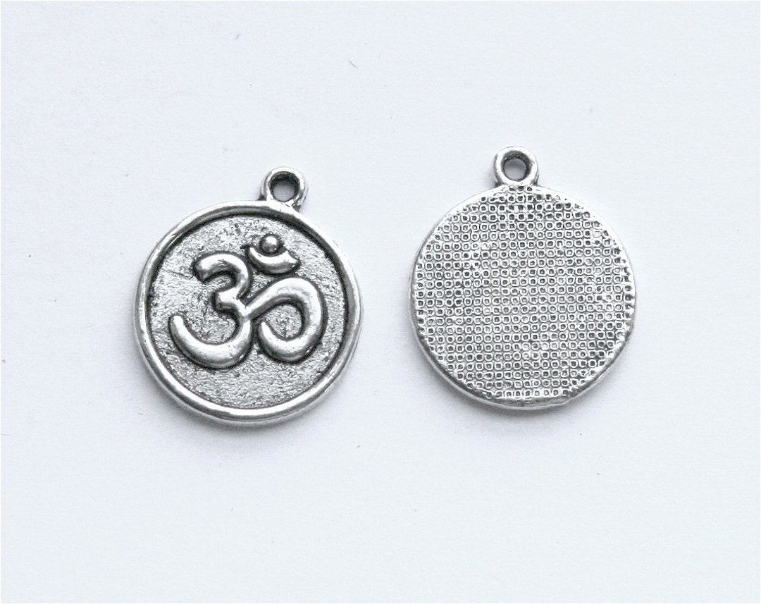 Silver OHM Charm, OM Charm, Qty 4+, Antique Silver Plated, 21x18mm ...